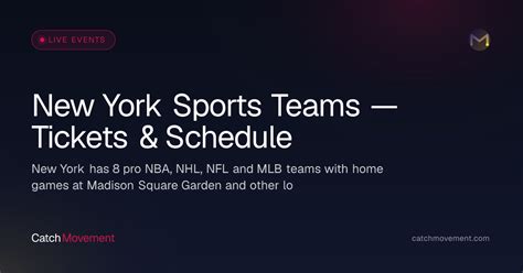 New York Sports Teams — Tickets And Schedule