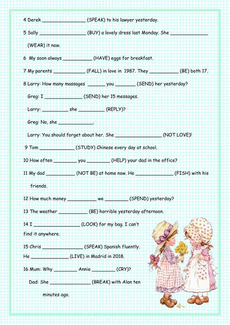 Mixed Tenses Free Interactive Worksheets 626557