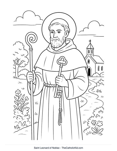 Saint Leonard Of Noblac Coloring Page