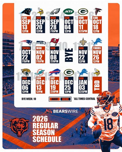 Chicago Bears 2026 Schedule Downloadable Wallpaper
