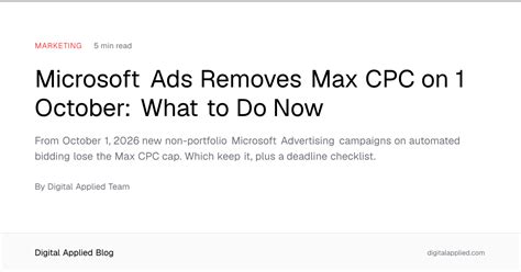 Microsoft Ads Removes Max Cpc On 1 October What To Do Now