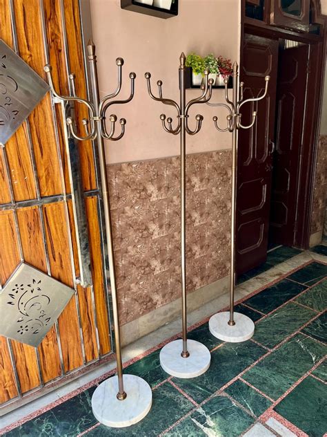 Handmade Brass Coat Rack With Marble Base Mid Century Hall Tree Etsy