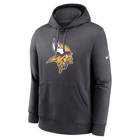 Mens Minnesota Vikings Nike Anthracite Primetime Club Logo Hoodie