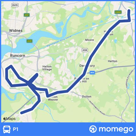Warringtons Own Buses P1 公交线路 实时发车 实时公交时刻