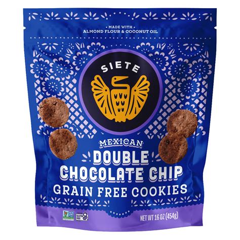 Siete Mexican Double Chocolate Chip Grain Free Cookies 16 Oz 2011621