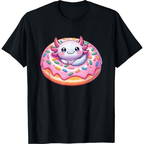 Axolotl In Sweet Donut Funny Axolotl Fast Food T Shirt Vintage