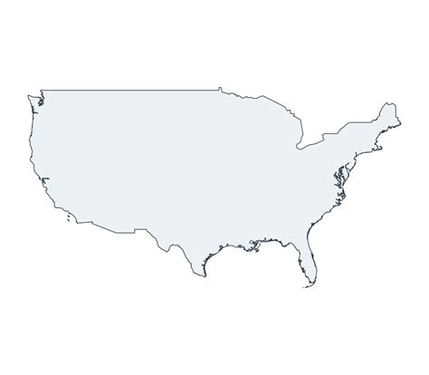 United States Of America Outline Map Print A Map