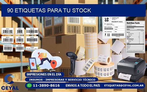 90 Etiquetas Para Tu Stock Zebra Impresora