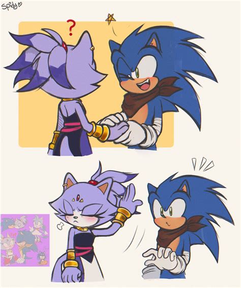 601848 Safe Artistspidercheetos Blaze The Cat Sonic Sonic The