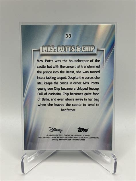 2026 Topps Chrome Sapphire Disney Mrs Potts And Chip Beauty Beast Green