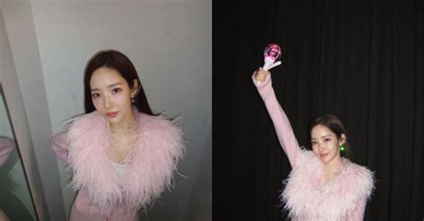 박민영 핑크 퍼 원피스 입고 ‘러블리 끝판왕…피곤함도 사라지게 한 미모 [md★스타]