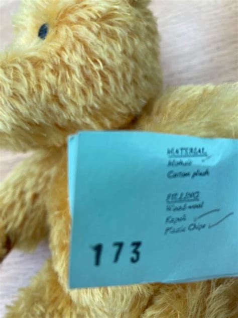 11 Inches Tall Ruskin Honey Coloured Jointed Bear With Tags Number173 £