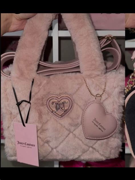 Juicy Couture Bags Juicy Couture Pink Fauxfur Heart Tote Poshmark