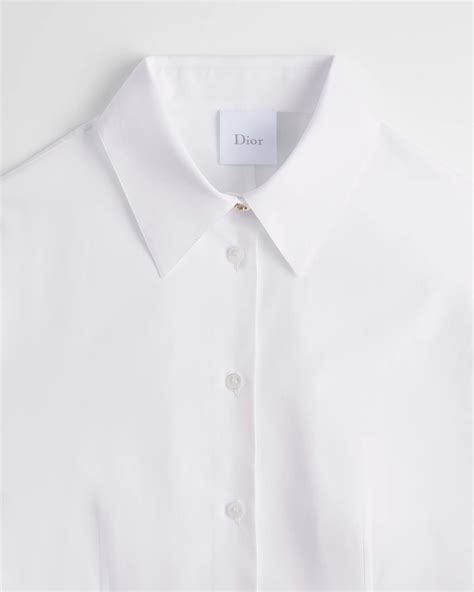 Peplum Blouse White Cotton Poplin Dior Cy
