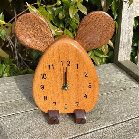 Wooden Mouse Clock Folksy