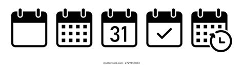 Calendar Icons Dates Checkmarks Recurring Symbols Image Vectorielle