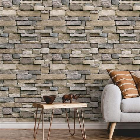 3 Pack Abyssaly 3d Stone Brick Wallpaper Peel And Stick Wallpaper 17
