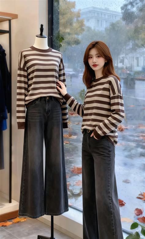 《雨秋里的条纹衫》雨敲着橱窗，把梧桐叶泡得软塌塌的。她指尖抚 抖音