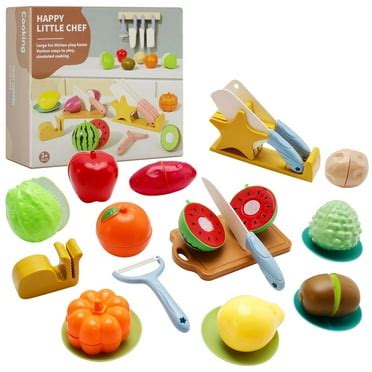 Melissa And Doug Wooden Cutting Fruit Set Preschool Play Food Walmart