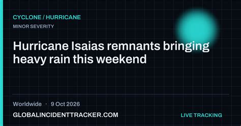 Hurricane Isaias Remnants Bringing Heavy Rain This Weekend — 9 October 2026