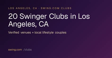 20 Swinger Clubs In Los Angeles Ca