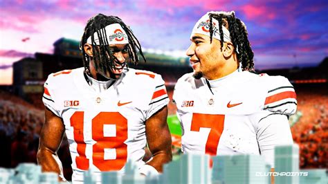 Ohio State Football Cj Stroud Marvin Harrison Jr Team Up At Pro Day