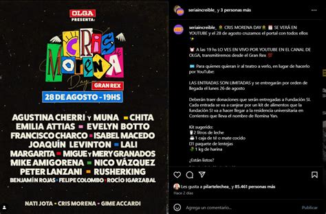 Llega El Cris Morena Day Qué Famosos Participarán Y Por Dónde Verlo En