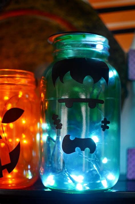 Frankenstein Lantern Halloween Mason Jars Mason Jar Luminaries Easy