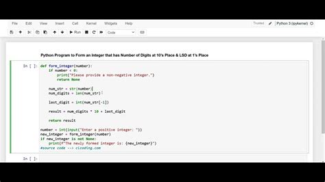 Day 51 Python Program To Form An Integer That Has Number Of Digits At