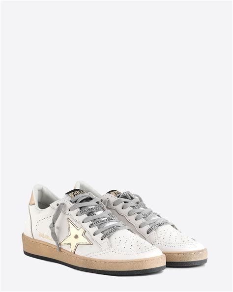 Sneakers Ballstar Golden Goose Cuir Blanc étoile Dorée