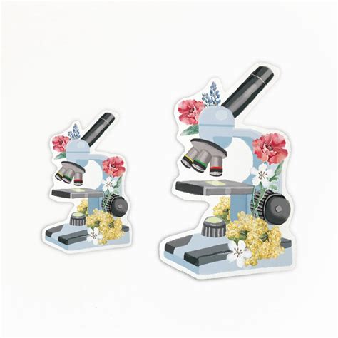 Microscope Vinyl Sticker Unique Science Biology Sticker Decal Etsy