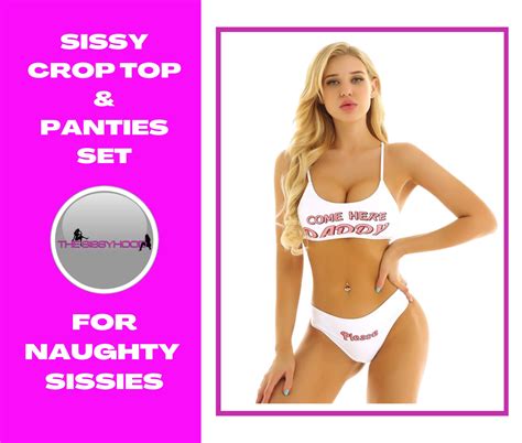Yes Daddy Please Printed Mini Camisole Bra Crop Tops With Briefs Underwear Set Etsy