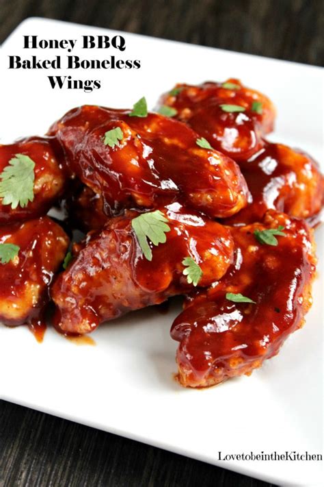 Honey Bbq Baked Boneless Wings Love To Be In The Kitchen