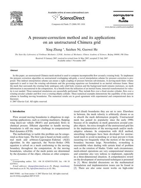 Pdf A Pressure Correction Method And Its Applications On An Expertimechaccnhgwfiles