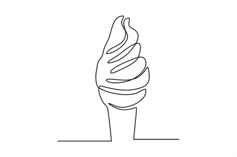 Premium Vector Ice Cream Continuous Line Illustration