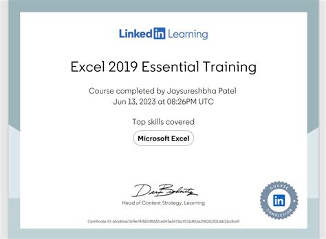 Jay Patel On Linkedin Excel2019 Essentialtraining