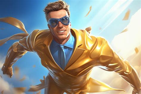 Premium Photo Creative Illustration Of A Prospecting Superhero