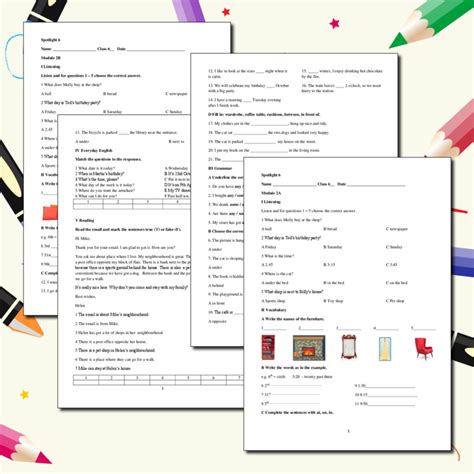 Контрольная работа по английскому языку для 6 класса по модулю 2