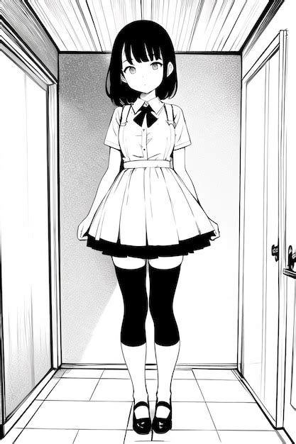 Premium Ai Image A Girl Standing In A Doorway