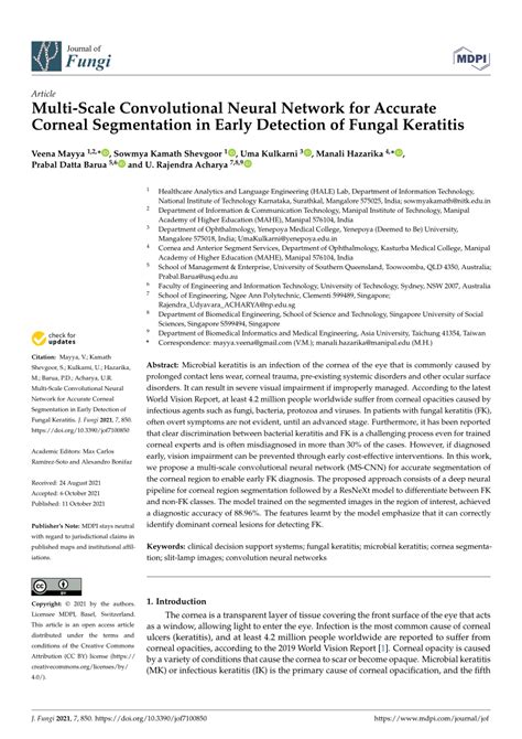 Pdf Multi Scale Convolutional Neural Network For Accurate Corneal Segmentation In Early