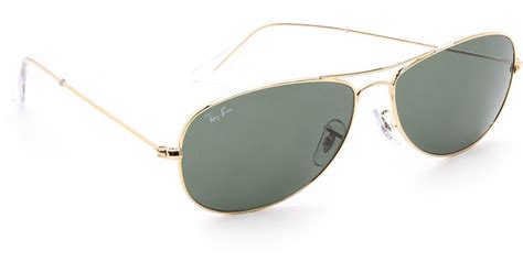 Ray Ban Cockpit Aviator Sunglasses In Metallic Lyst