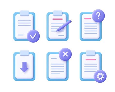 Premium Vector File Document Concept Realistic Icon Set 3d Illustration