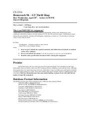 Cs2316 Hw09b GTThriftShop Pdf CS 2316 Homework 9b GT Thrift Shop