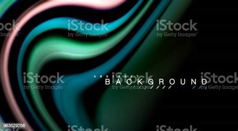 검은 배경에 유체 무지개 색 벡터 웨이브 라인 및 소용돌이 개념에 대한 스톡 벡터 아트 및 기타 이미지 개념 검은색 곡선