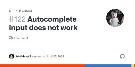Autocomplete Input Does Not Work · Issue 122 · N00ndaystwui · Github