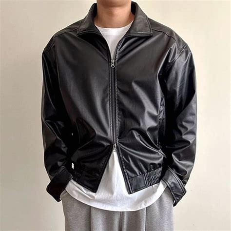 투웨이 워크자켓 블루종 남성 레더자켓 점퍼 가죽자켓