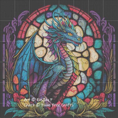 Medieval Dragon Stained Glass Patterns Stained Glass Window With