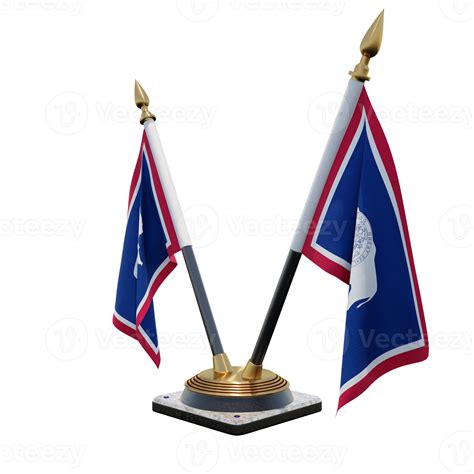 Wyoming 3d Illustration Double V Desk Flag Stand 11236789 Png