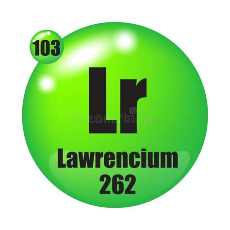 Lawrencium Icon Lr Chemical Element Atomic Number 103 Mass 262
