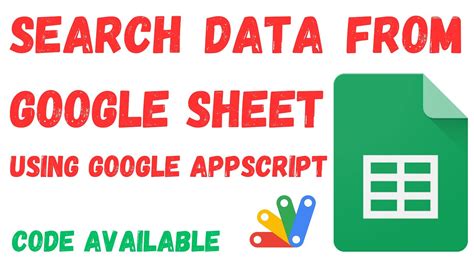 How To Search Data From Google Sheet And Display On Web App Using Web